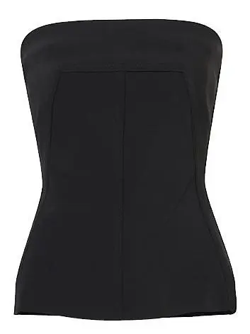 Rick Owens Bustier Cinched Stretch-woven Top - Black