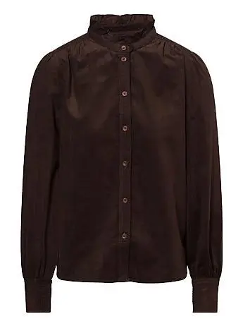 ME+EM Micro Corduroy Blouse - Cocoa Brown