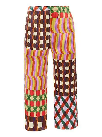 Issey Miyake Harmony Printed Plisse Knitted Trousers - Pink