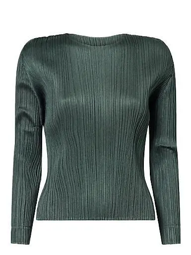 Issey Miyake Slim-fit Long-sleeve Knitted Top - Forest Green