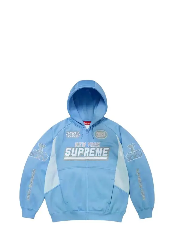 Supreme Football Zip-fastening Hoodie - Blue