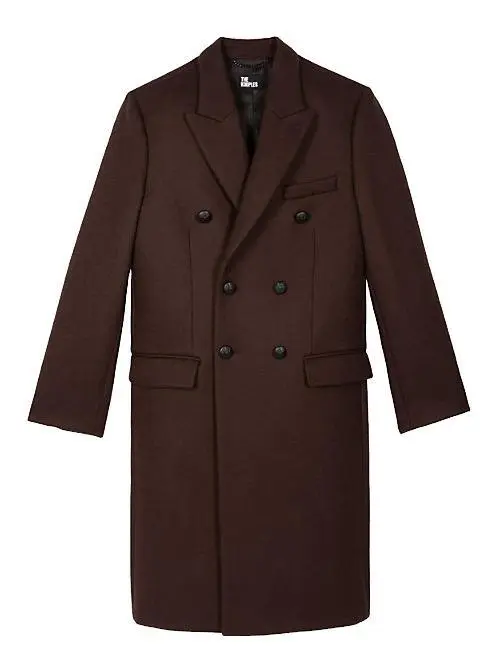 The Kooples Peak-lapel Double-breasted Wool Coat - Chocolate