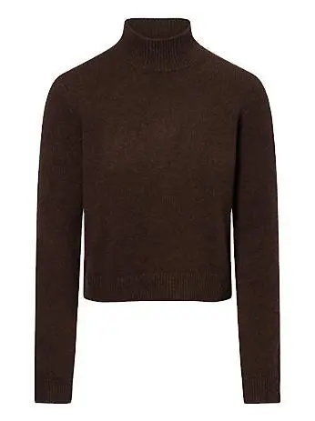 ME+EM High-neck Cropped Cashmere Jumper - Warm Chocolate Melan