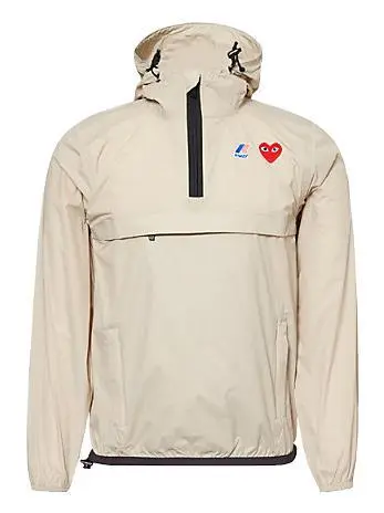 Play Comme Des Garcon Comme Des Garçons Play X K-way Brand-print Hooded Shell Jacket - Beige