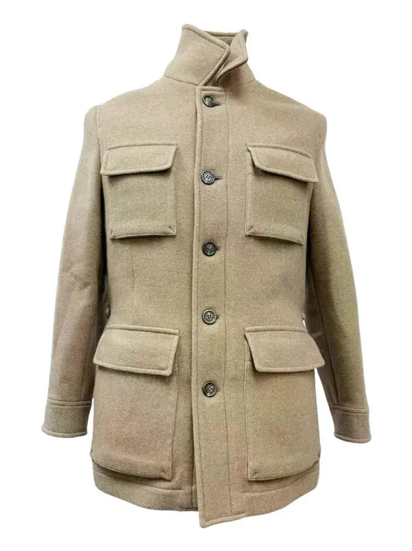 Brunello Cucinelli Flap-pockets Wool Coat - Neutrals