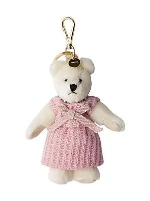 Prada Teddy Cotton And Mohair-blend Bag Charm - White