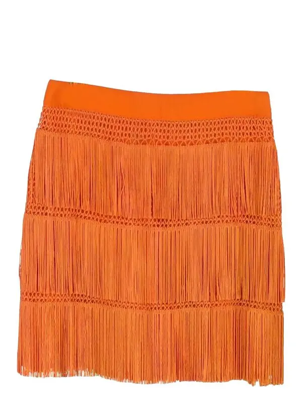 Alberta Ferretti Fringed Mini Skirt - Orange
