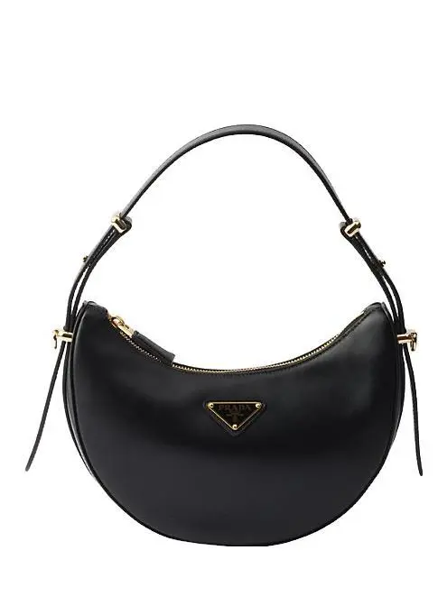 Prada Arqué Mini Leather Shoulder Bag - Black