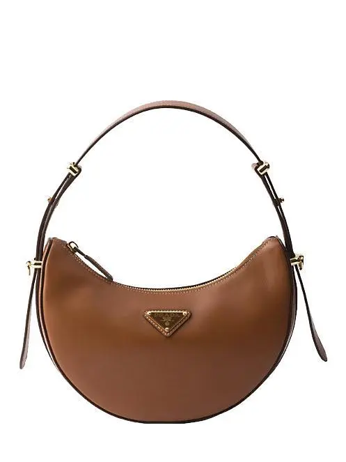 Prada Arqué Mini Leather Shoulder Bag - Brown