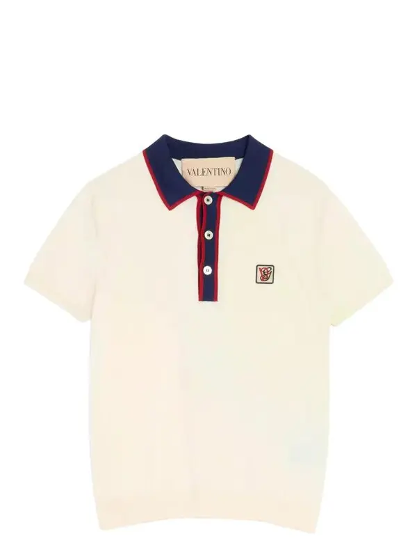 Valentino Garavani Logo-patch Polo Shirt - Neutrals