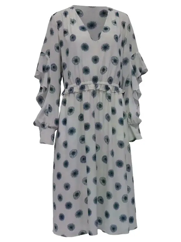JASON WU Polka-dot V-neck Dress - Neutrals