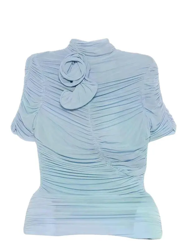 Magda Butrym Rosette Ruched Top - Blue
