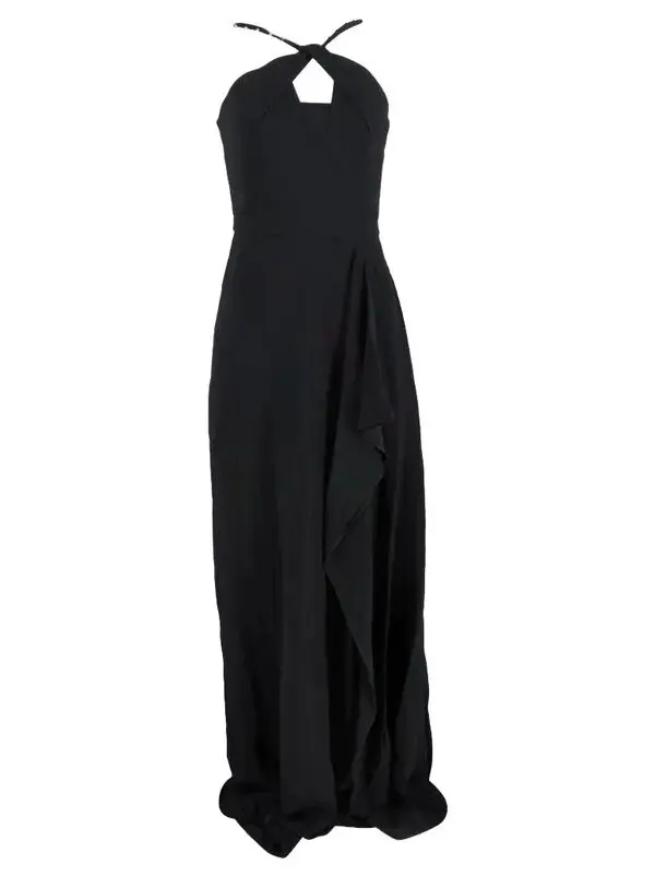 Roland Mouret Embellished-strap Maxi Dress - Black