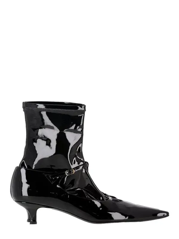 THE ROW Cyd Buckle Ankle Boots - Black