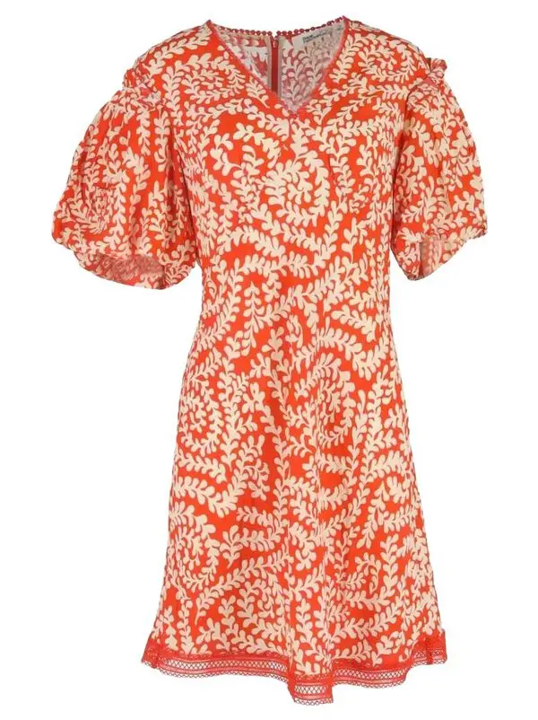 Diane Von Furstenberg Fisher Printed Mini Dress - Orange