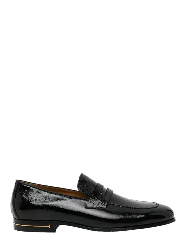 TOM FORD Patent Penny Loafers - Black