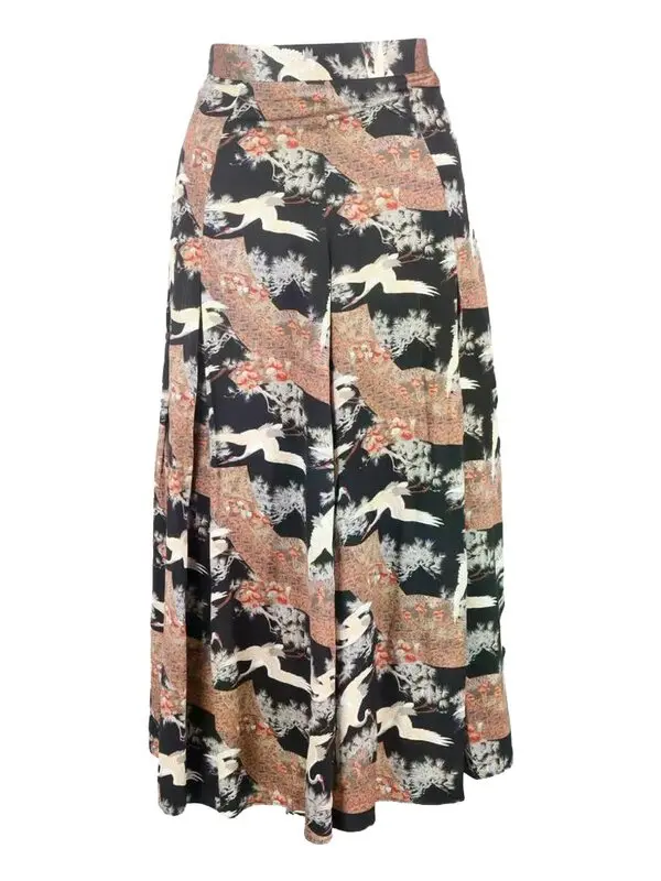 Co Printed Silk Skirt - Brown