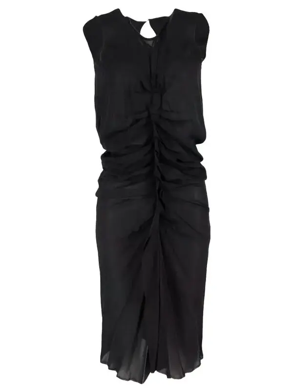 ISABEL MARANT VINTAGE Vintage Ruched Midi Dress - Black