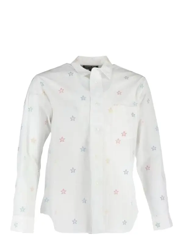 Comme Des Garçons Star-print Long-sleeve Shirt - White