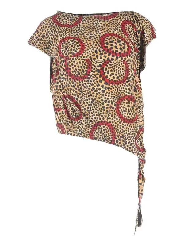 VIVIENNE WESTWOOD Leopard-print Asymmetric Top - Brown