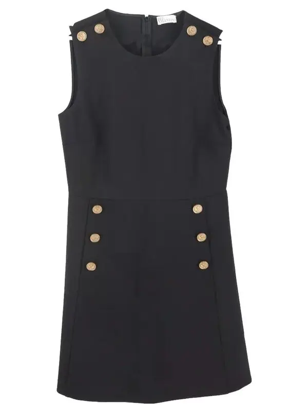 Red Valentino Button-embellished Mini Dress - Black