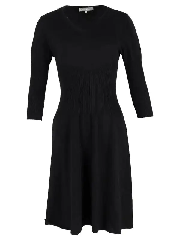 Max Mara V-neck Midi Dress - Black