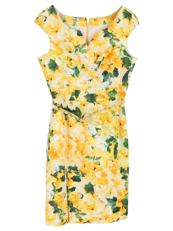 Oscar De La Renta Floral-printed Midi Dress - Yellow