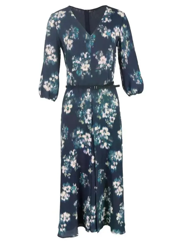 Max Mara Floral-print Silk Midi Dress - Blue