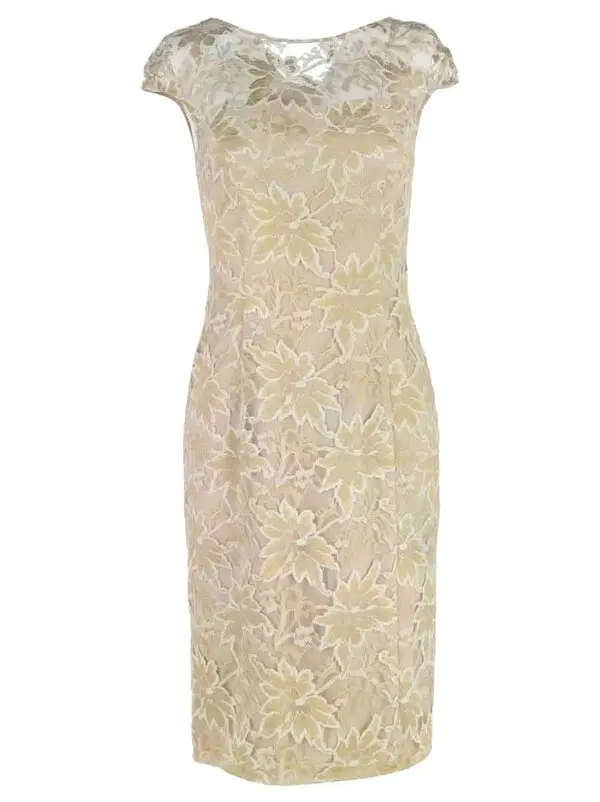 TEMPERLEY LONDON Floral Lace Midi Dress - Neutrals