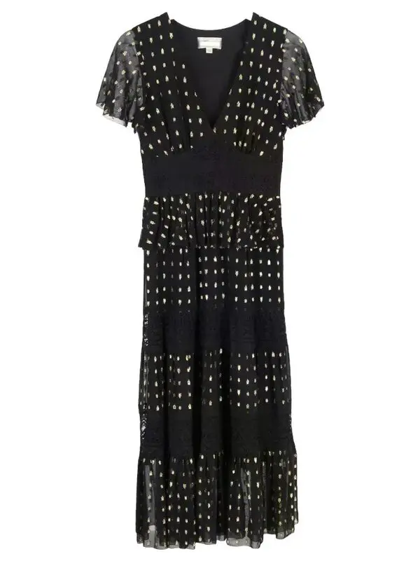 TEMPERLEY LONDON Lace-detail Midi Dress - Black