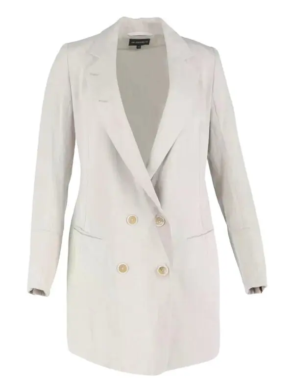 ANN DEMEULEMEESTER VINTAGE Double-breasted Coat With Lace-up Detail - Neutrals