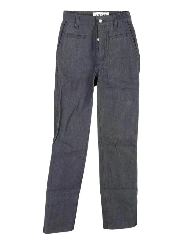 Loewe Hidden-buttoned Denim Jeans - Grey