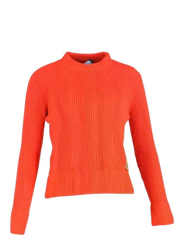 Prada Logo Ribbed Sweater - Orange