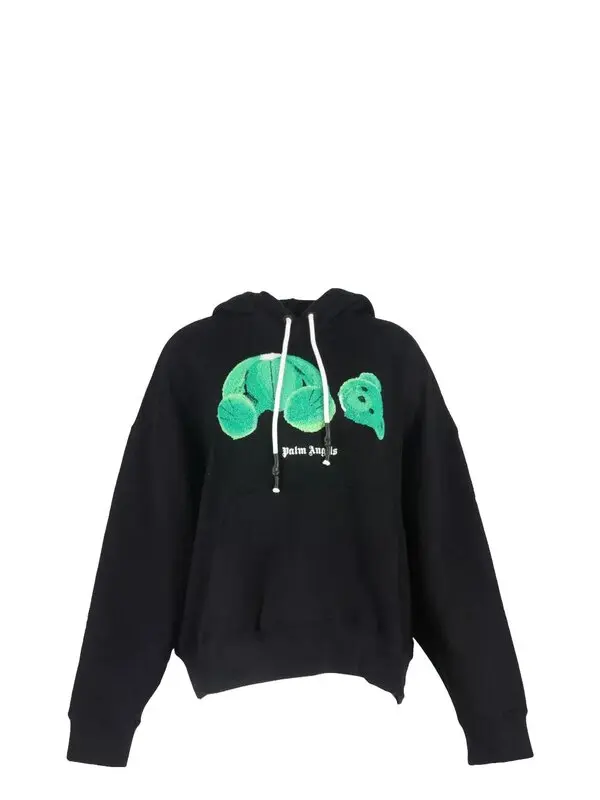 Palm Angels Bear-print Hoodie - Black
