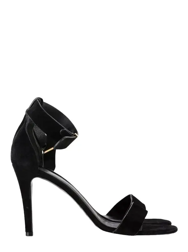 Celine Ankle-strap Suede Heels - Black
