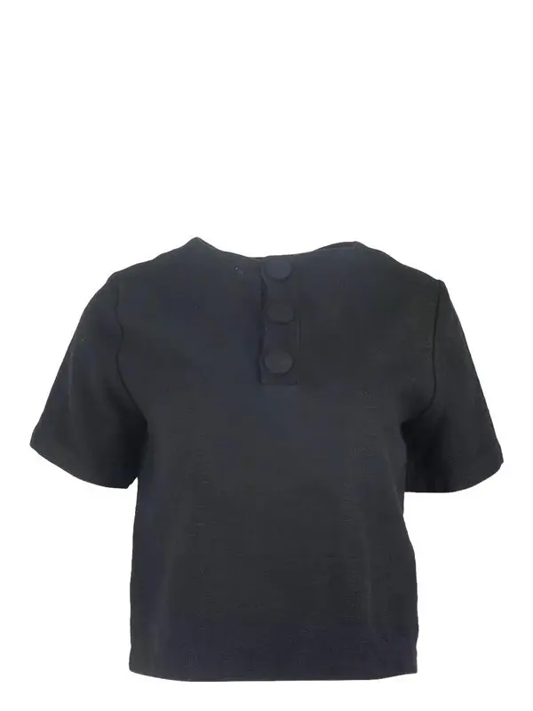 Lisa Marie Fernandez Button-detailed T-shirt - Black