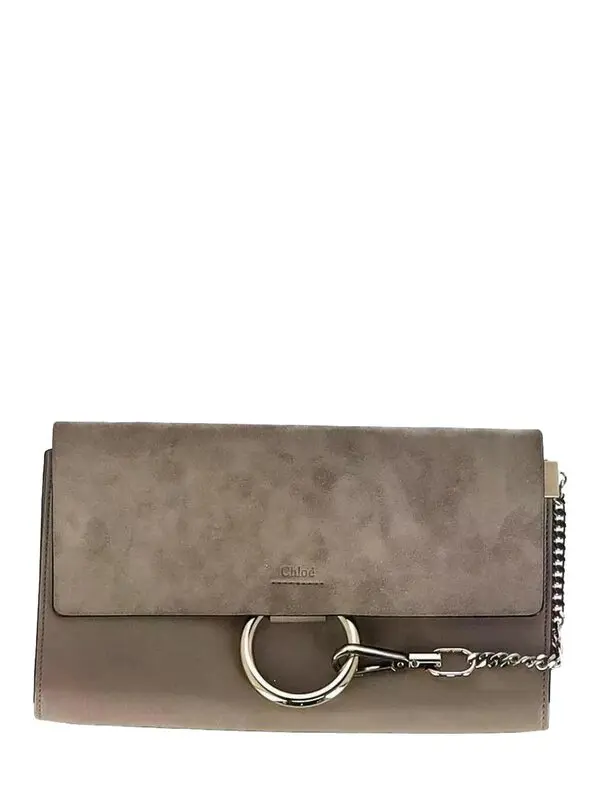 Chloé Leather Chain Clutch - Neutrals