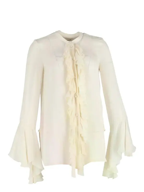 Khaite Ruffled Silk Shirt - Neutrals