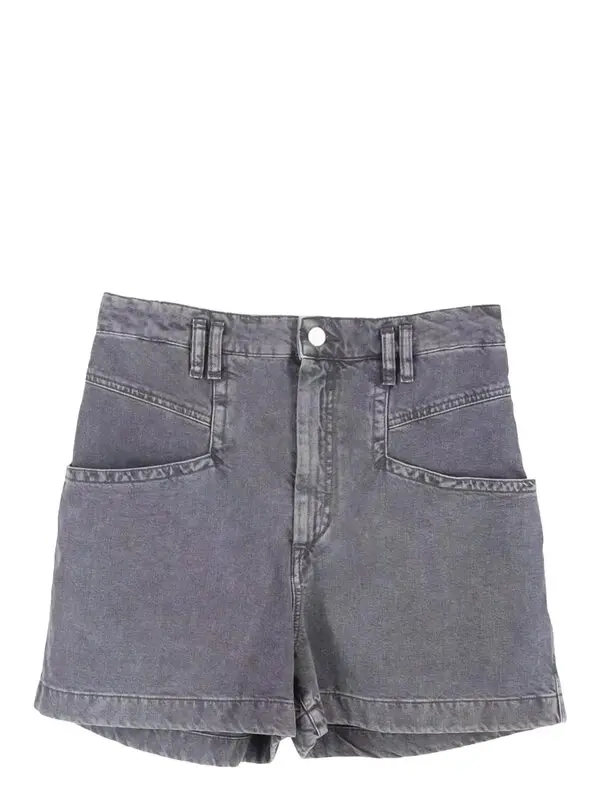 ISABEL MARANT VINTAGE High-waisted Denim Shorts - Grey