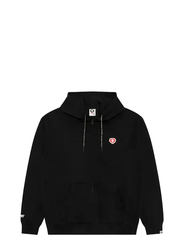 AAPE BY *A BATHING APE® Heart-motif Zip-up Hoodie - Black
