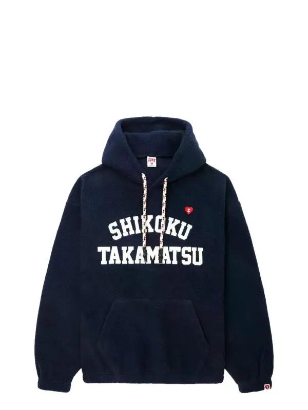 A BATHING APE Hooded Graphic Sweater - Blue