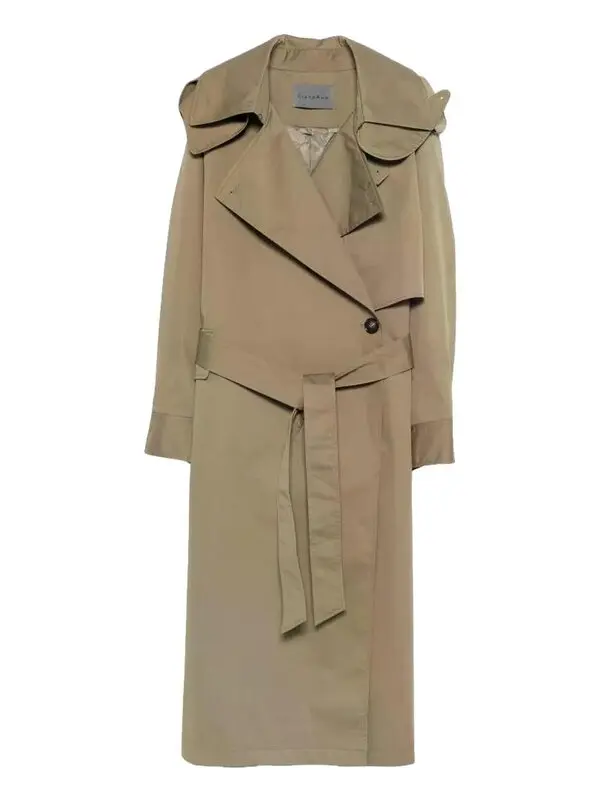 LIBERADD Belted Trench Coat - Green