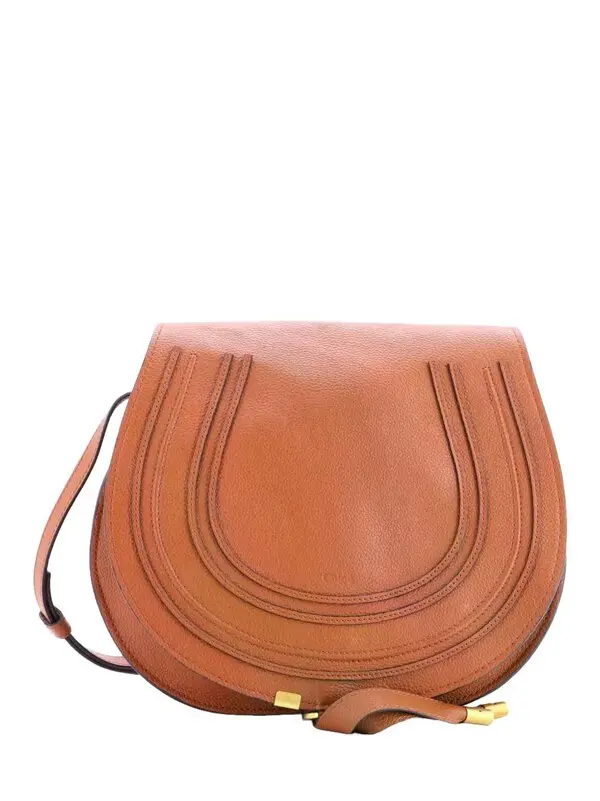 Chloé Marcie Saddle Bag Leather Medium - Brown