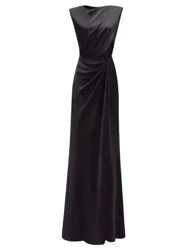 GEMY MAALOUF Cut-out Draped Maxi Dress - Black
