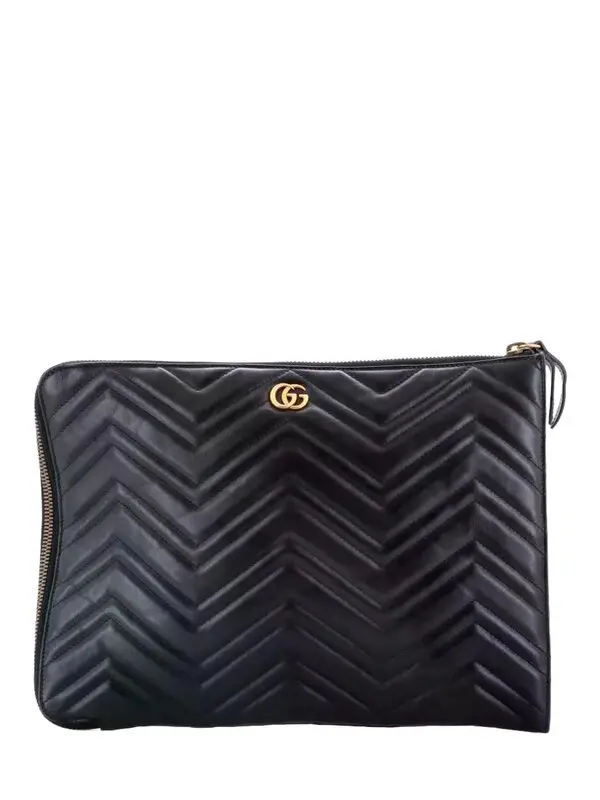 Gucci Gg Marmont Matelassé Leather Portfolio - Black
