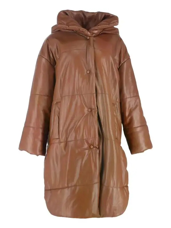 Nanushka Long Puffer Coat - Brown