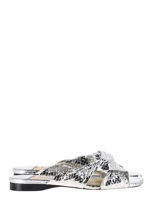 JIMMY CHOO Narisa Knotted Square Sandals - Silver