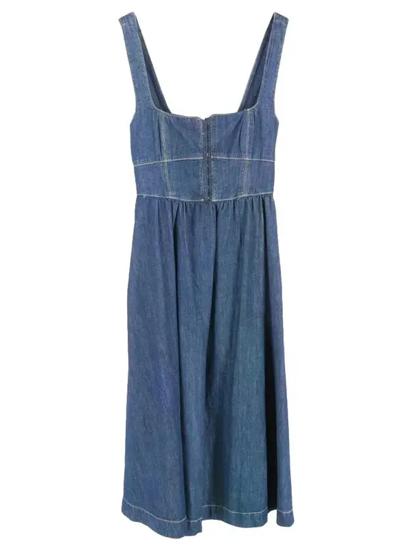 REFORMATION Sleeveless Denim Midi Dress - Blue
