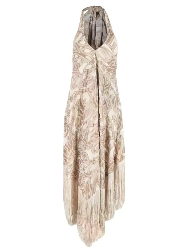 Cult Gaia Ali Fringe Maxi Dress - Neutrals