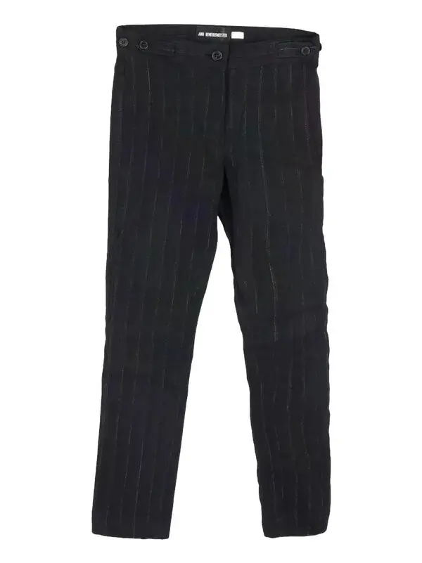 ANN DEMEULEMEESTER VINTAGE Pinstriped Trousers - Black